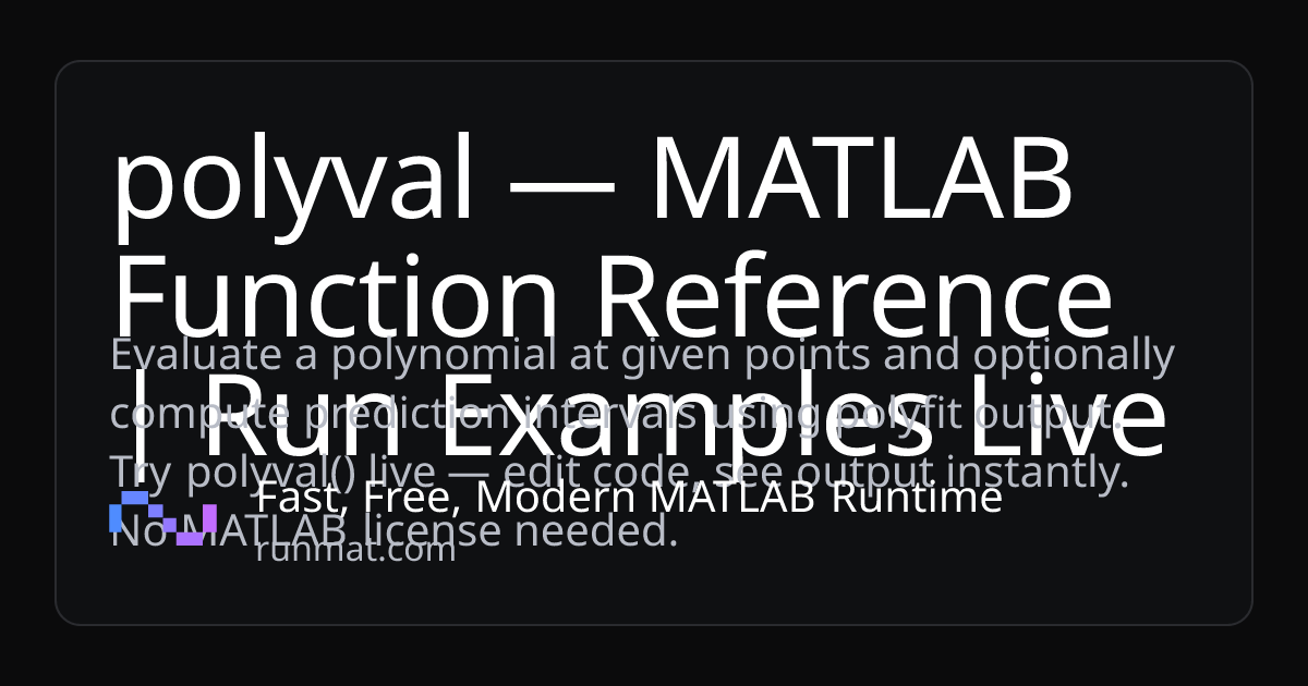 polyval — MATLAB Function Reference | Run Examples Live | RunMat